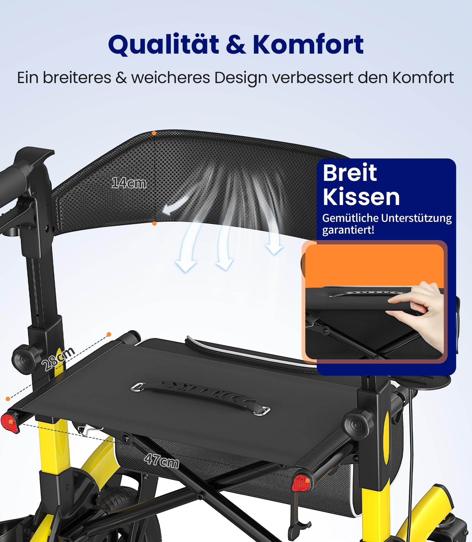 VOCIC Z52 Rollator – Leicht, faltbar & Geländetauglich für Senioren ...